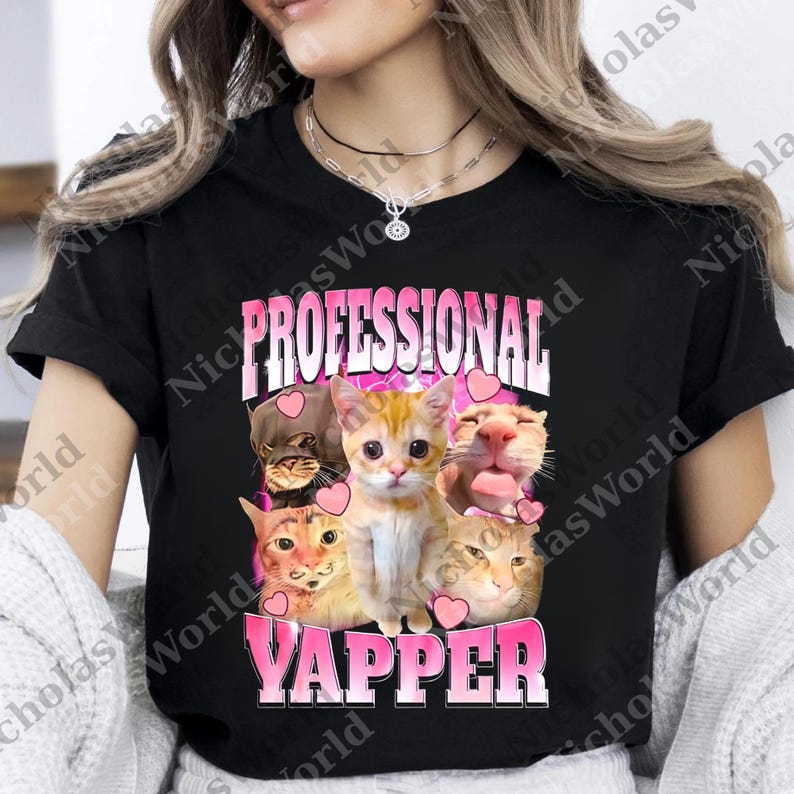 Professional Yapper Funny Cat Meme Png, Gift for Her, Goofy Ahh Digital ...
