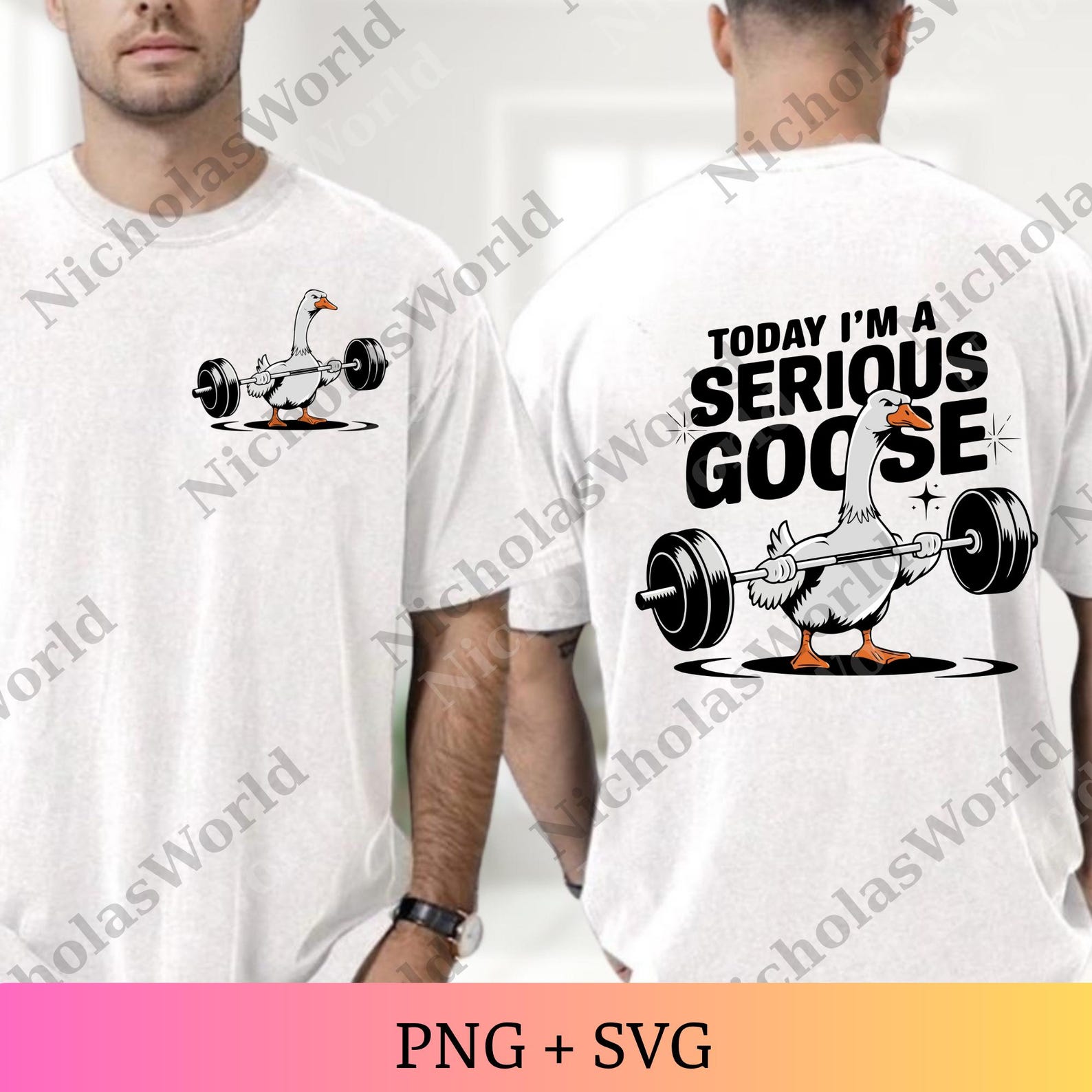 Today I'm a Serious Goose Svg, Funny Gym Goose Png, Funny Workout Png ...