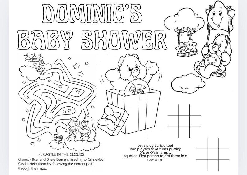 Care Bears Coloring Activity Sheet- Dowloadable - Etsy