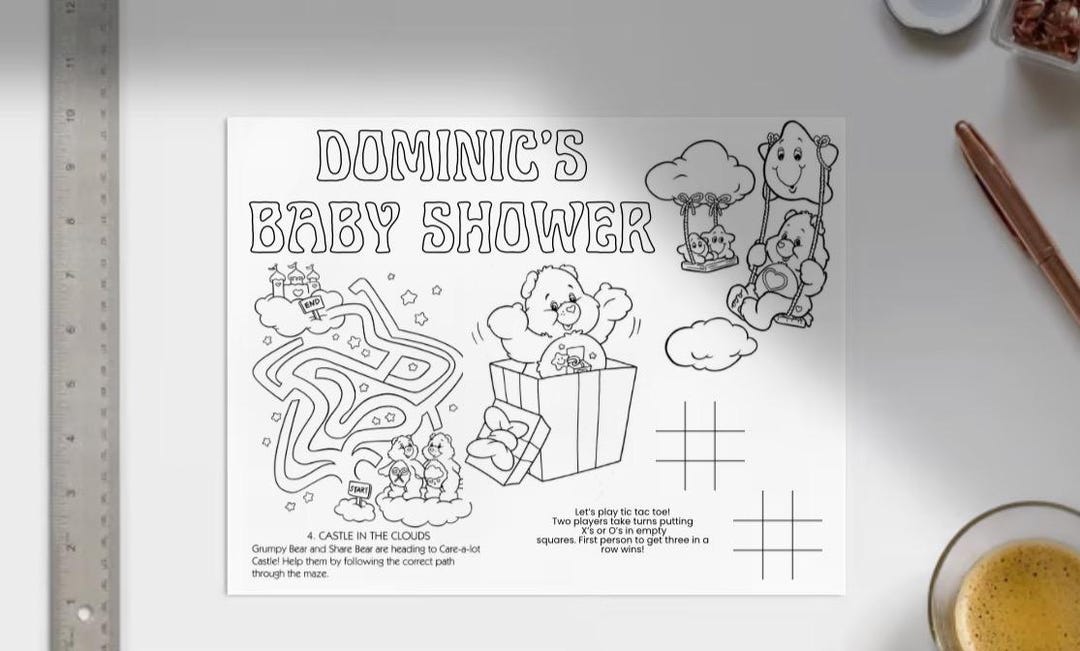 Care Bears Coloring Activity Sheet- Dowloadable - Etsy