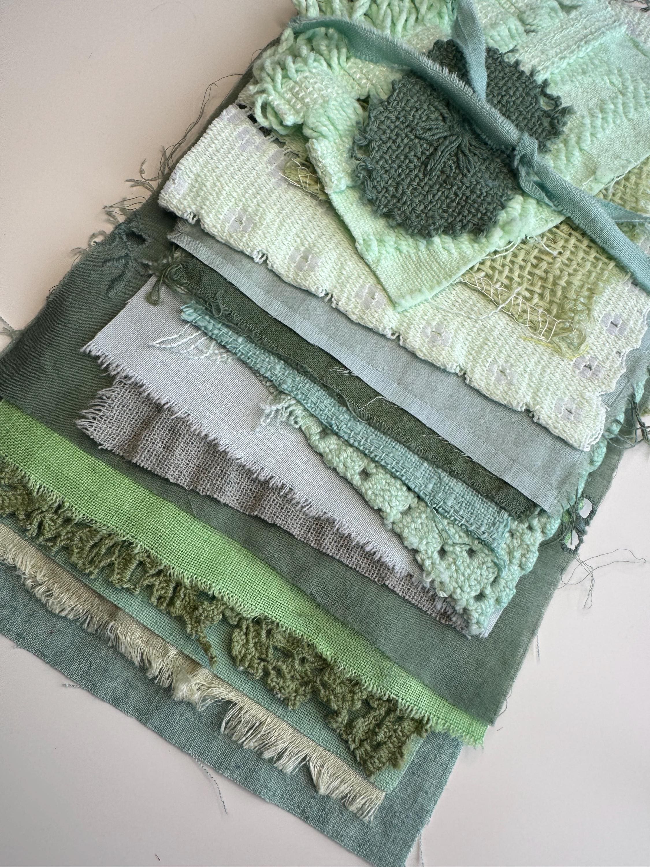 Hand Dyed #36 Fabric Pieces Bundle Vintage Linen Mixed Media Ephemera ...