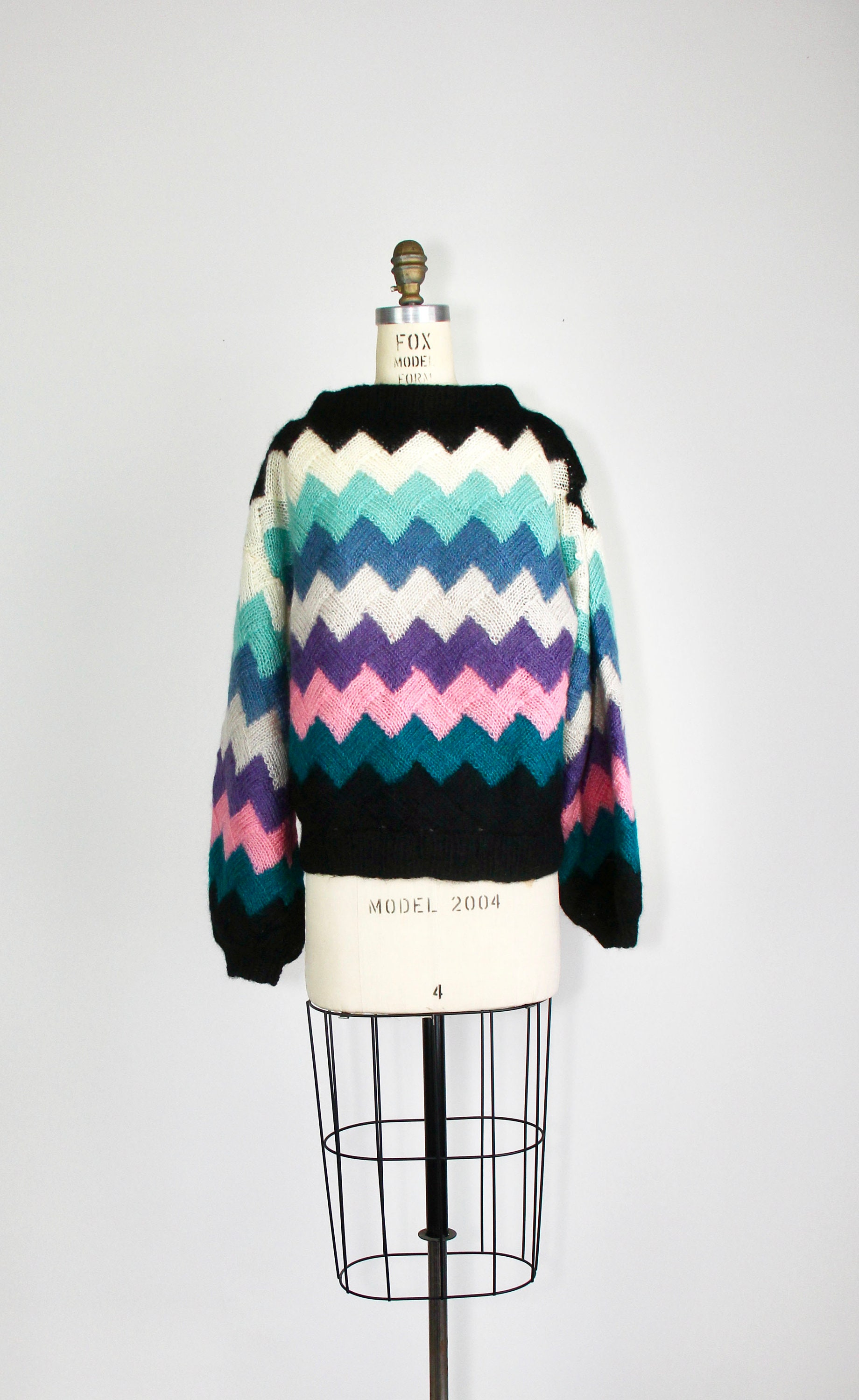 Vintage Mohair Sweater | 1980s | Zigzag | Vintage Pullover Vintage Mohair Sweater | 1980s | Zigzag | Vintage Pullover