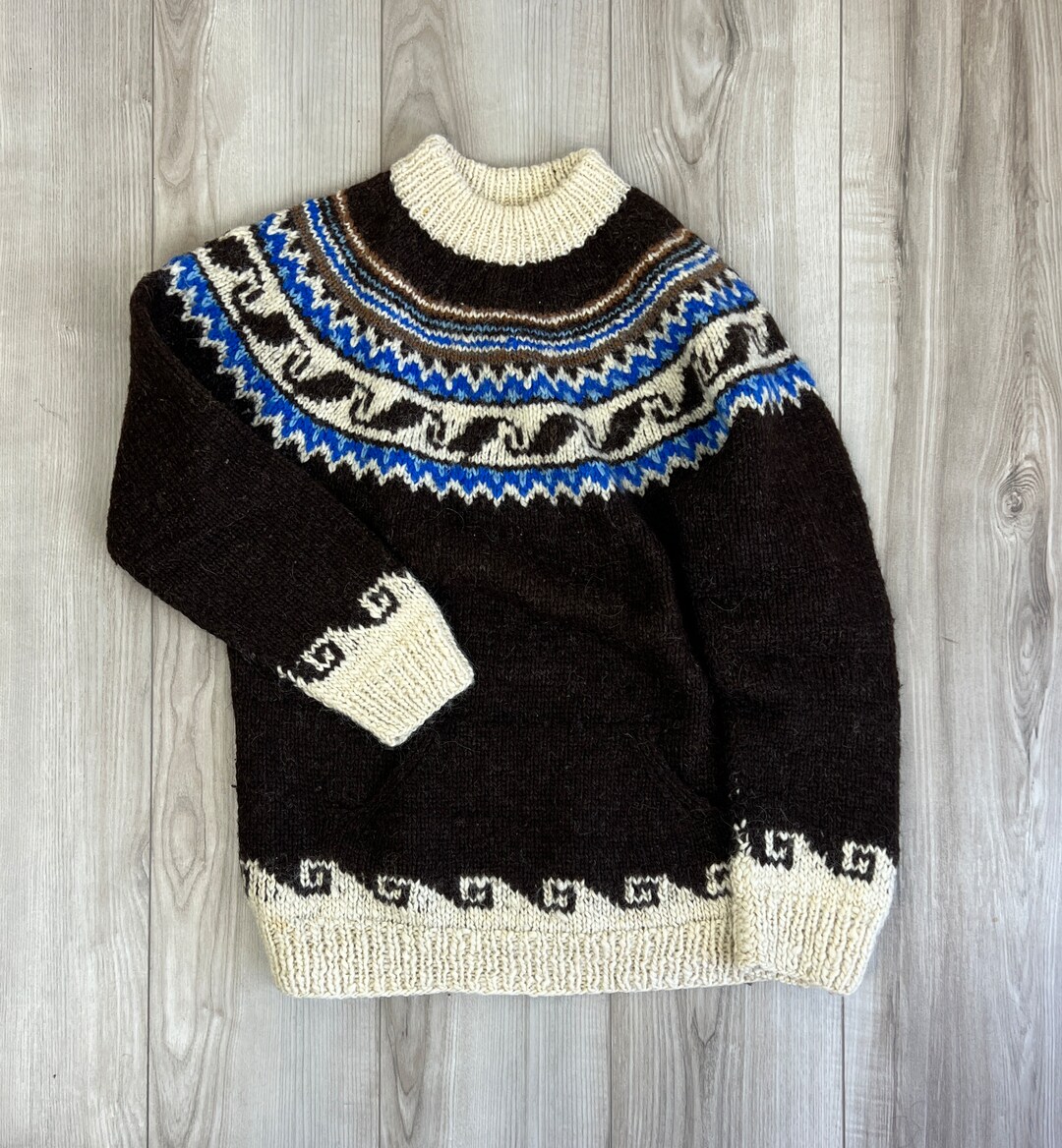 South American Sweater | 1970s Wool Sweater | Ecuador Hand Knit ...