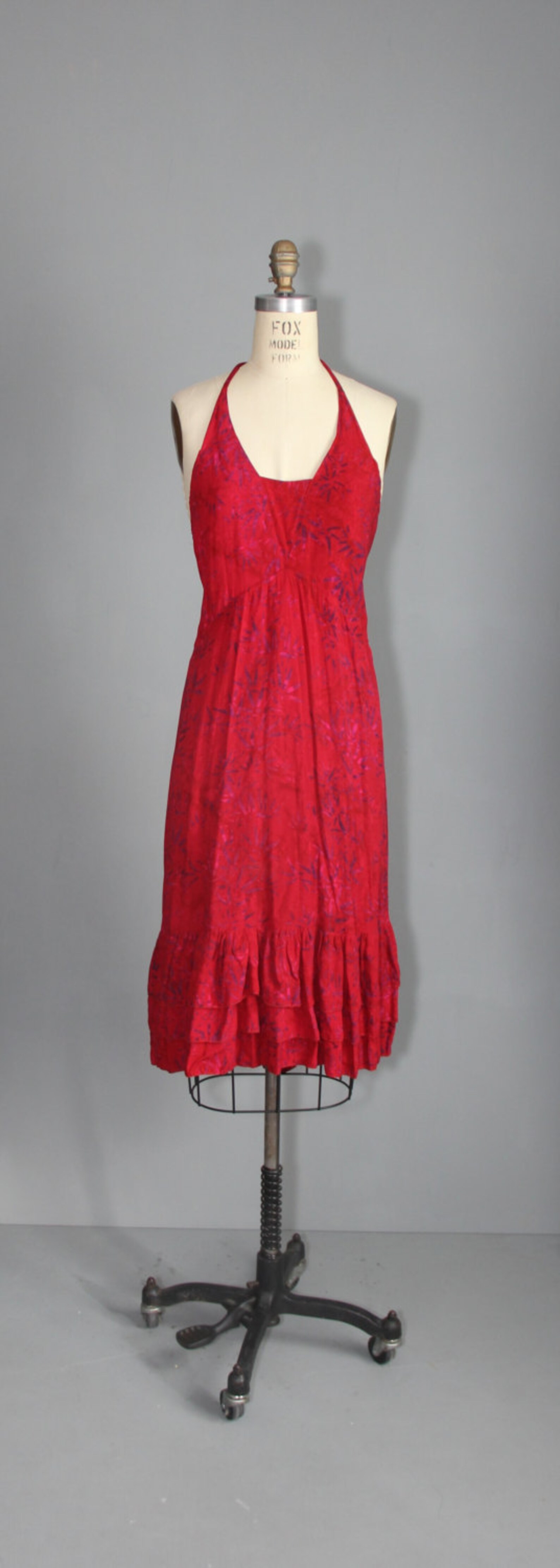 Vintage Sundress / Batik / Halter / LONG DAYS Bohemian Dress - Etsy