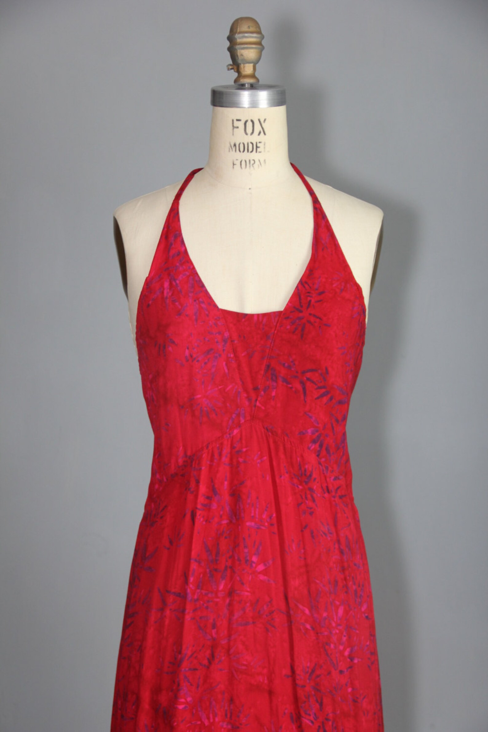 Vintage Sundress / Batik / Halter / LONG DAYS Bohemian Dress - Etsy