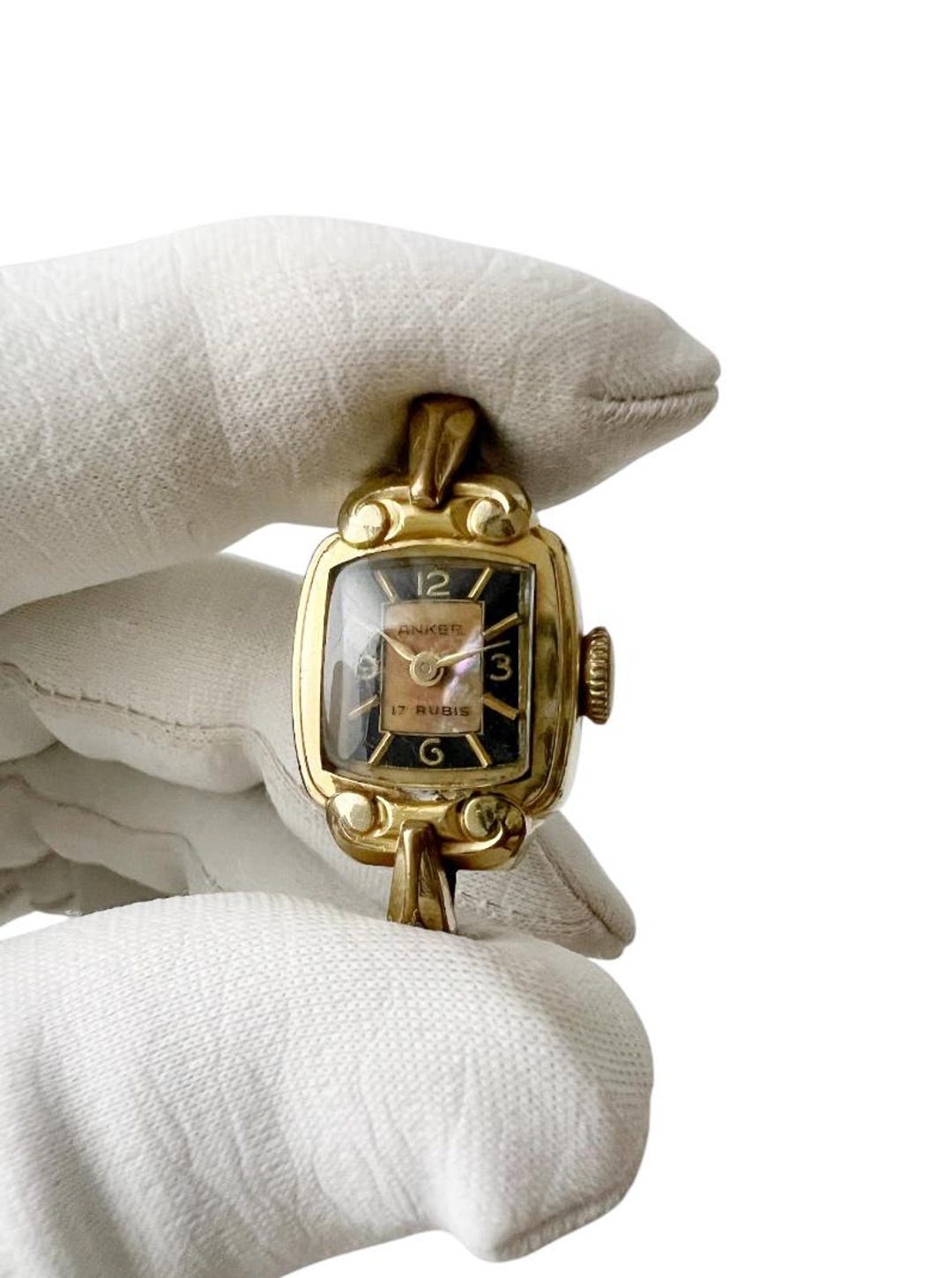 Vintage ANKER Rolled Gold Ladies Watch – 17 Rubis – Mother of Pearl ...