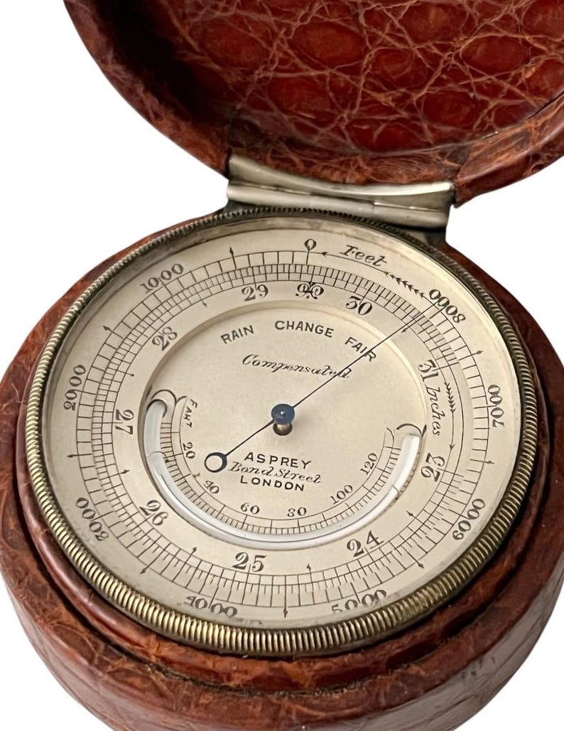 Antique Asprey Compensated Aneroid Barometer Late 19thearly 20th ...