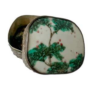 Set of 3 Vintage Chinese Porcelain Shard Boxes With Silver Metal ...