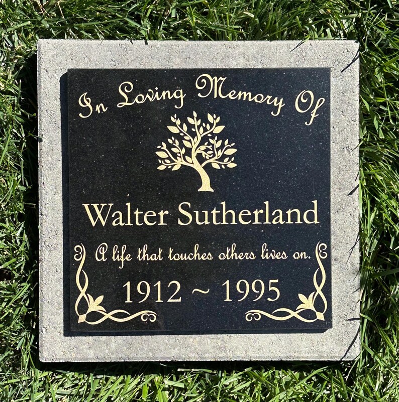 Sandcarved Paint Personalized Memorial Stone Custom Headstone Art ...