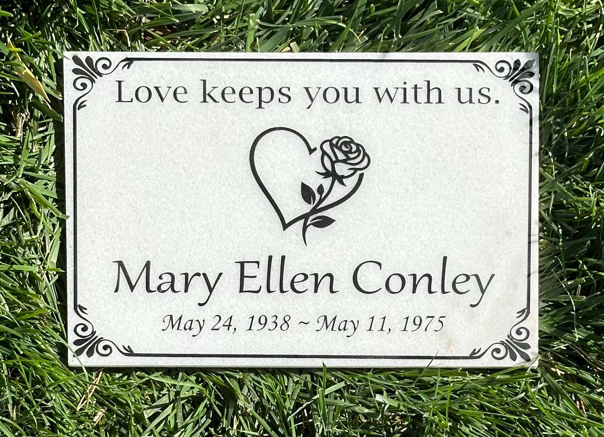 Marble Memorial Stone • White Marble Memorial Plaque • Stone Marker • 8 ...