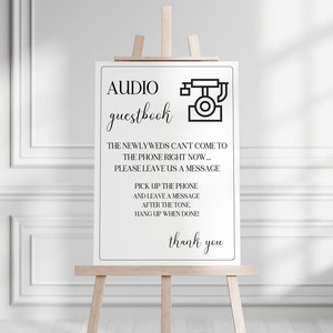 Audio Guestbook Sign Editable Template Audio Guest Book Leave A Message ...