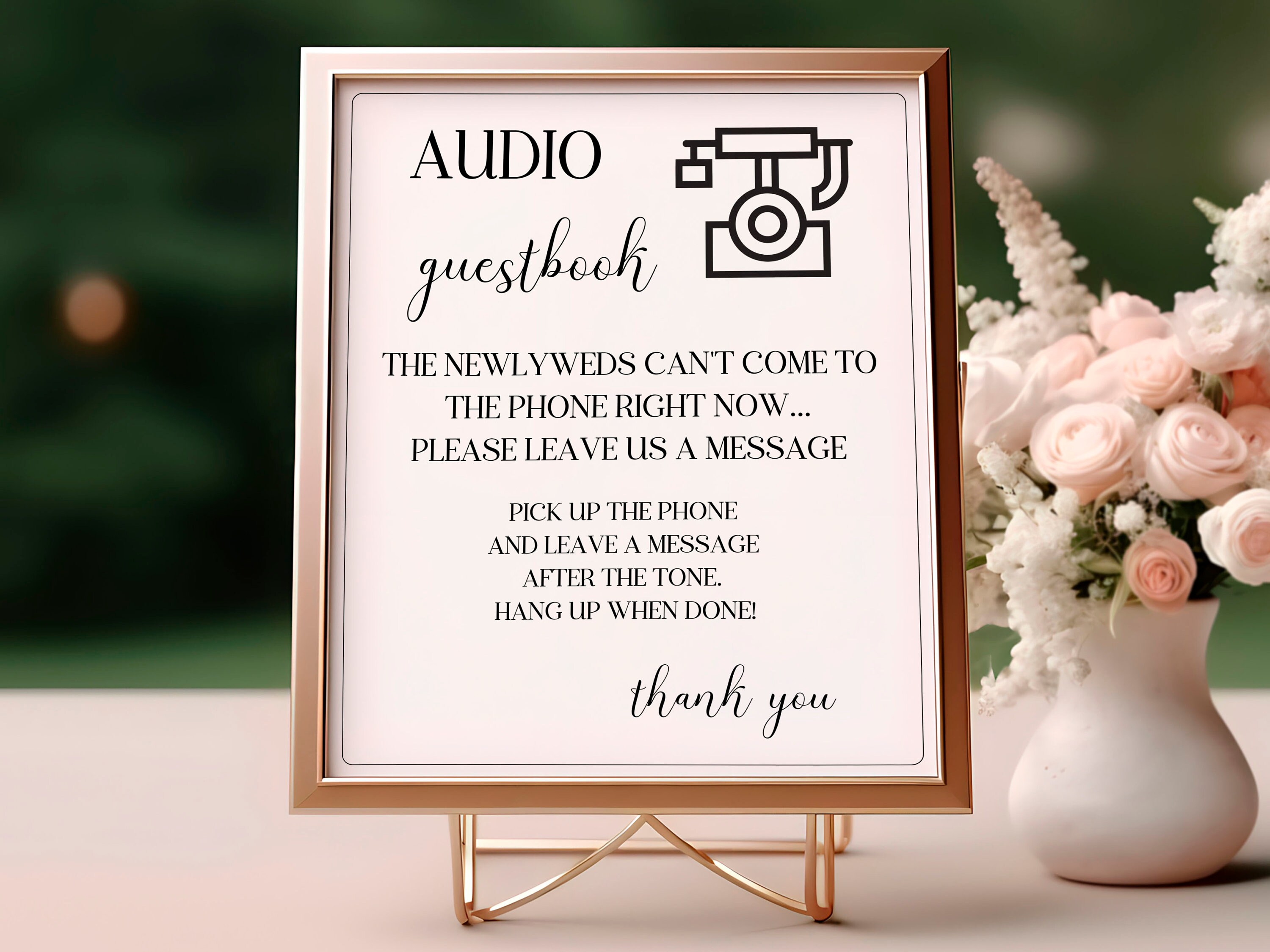 Audio Guestbook Sign Editable Template Audio Guest Book Leave A Message ...