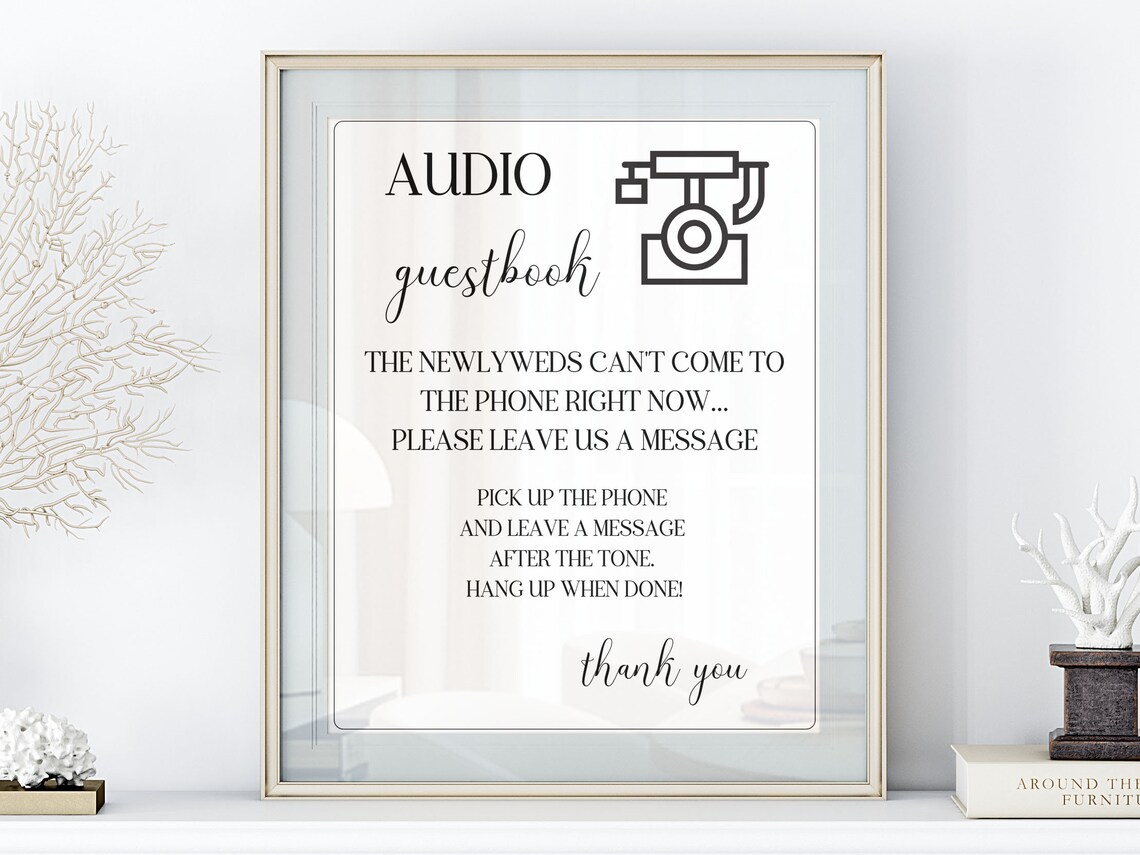 Audio Guestbook Sign Editable Template Audio Guest Book Leave A Message ...