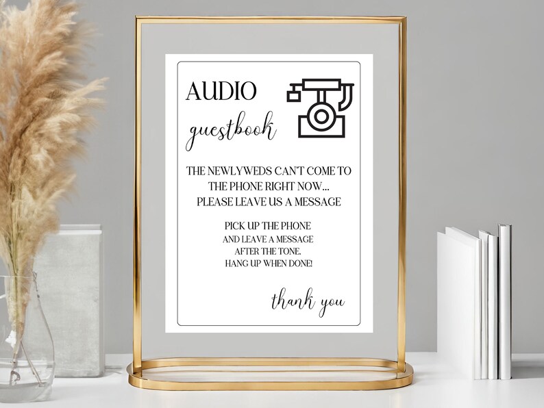 Audio Guestbook Sign Editable Template Audio Guest Book Leave A Message ...