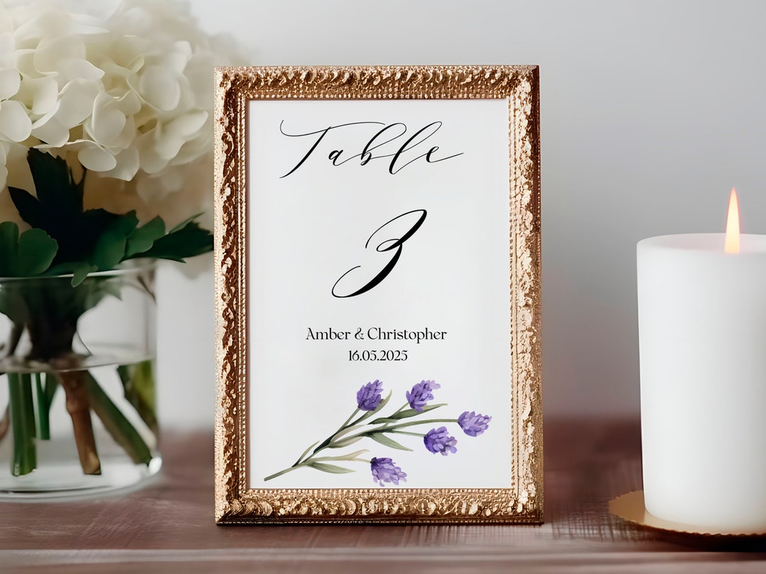 Table Numbers Wedding Template, Printable Table Numbers, 3x5 4x6 5x7 ...