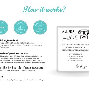 Audio Guestbook Sign Editable Template Audio Guest Book Leave A Message ...