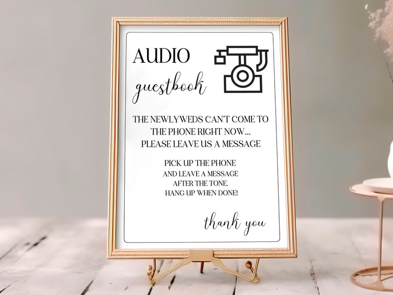 Audio Guestbook Sign Editable Template Audio Guest Book Leave A Message ...