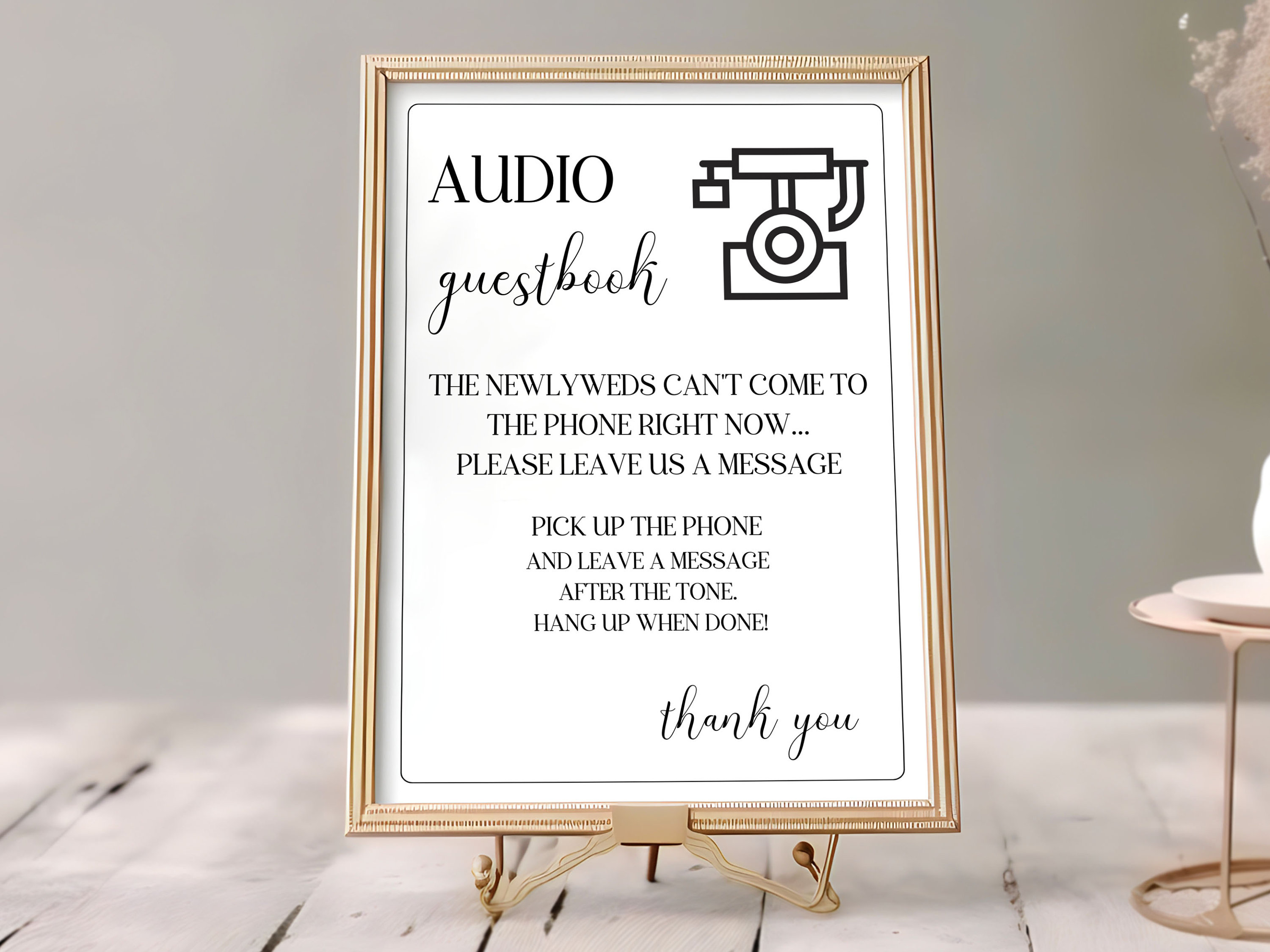 Audio Guestbook Sign Editable Template Audio Guest Book Leave A Message ...