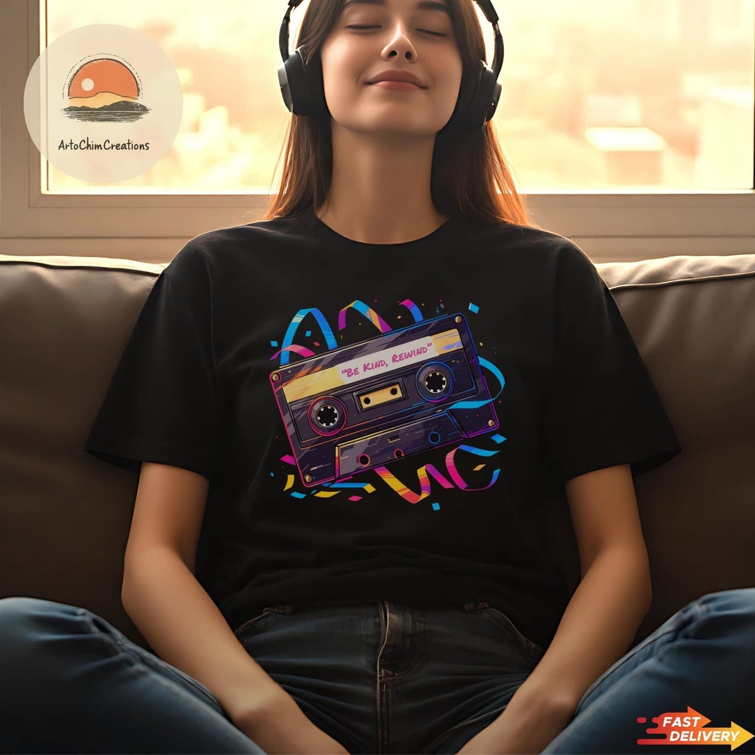 Retro Vibes: Upcycled Vintage VHS Graphic Tee - Etsy