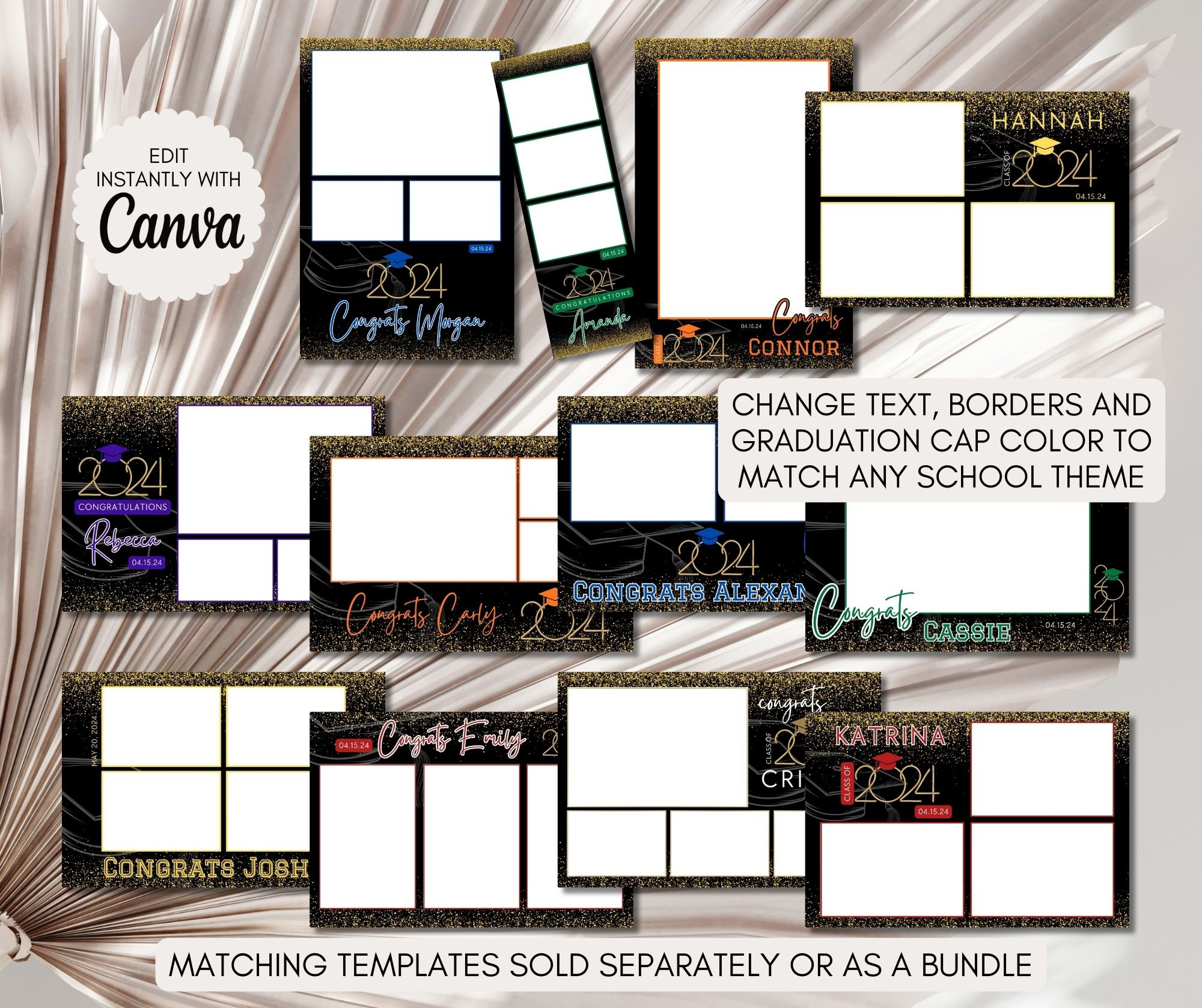 Graduation Photo Booth Template Congrats Class of 2024 Editable Prom ...