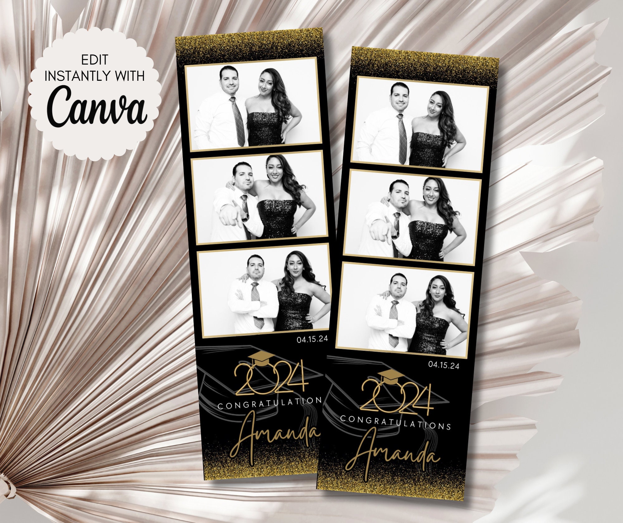 Graduation Photo Booth Template Congrats Class of 2024 Editable Prom ...