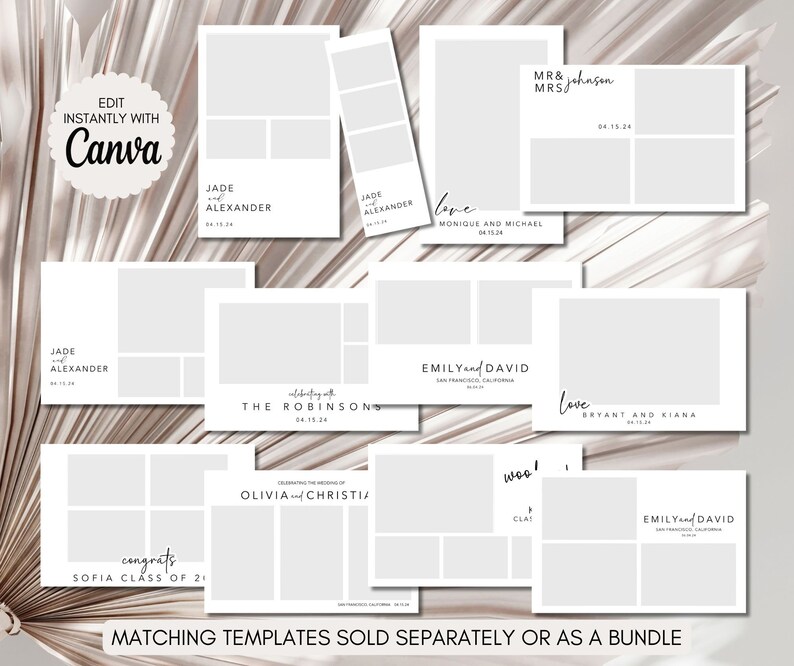 Minimalist Photo Booth Template Modern Wedding Simple Design Graduation ...