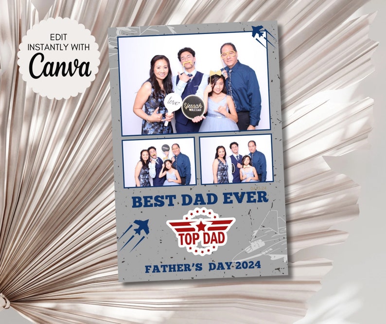 Fathers Day Photo Booth Template Best Dad Editable Photobooth Overlay ...