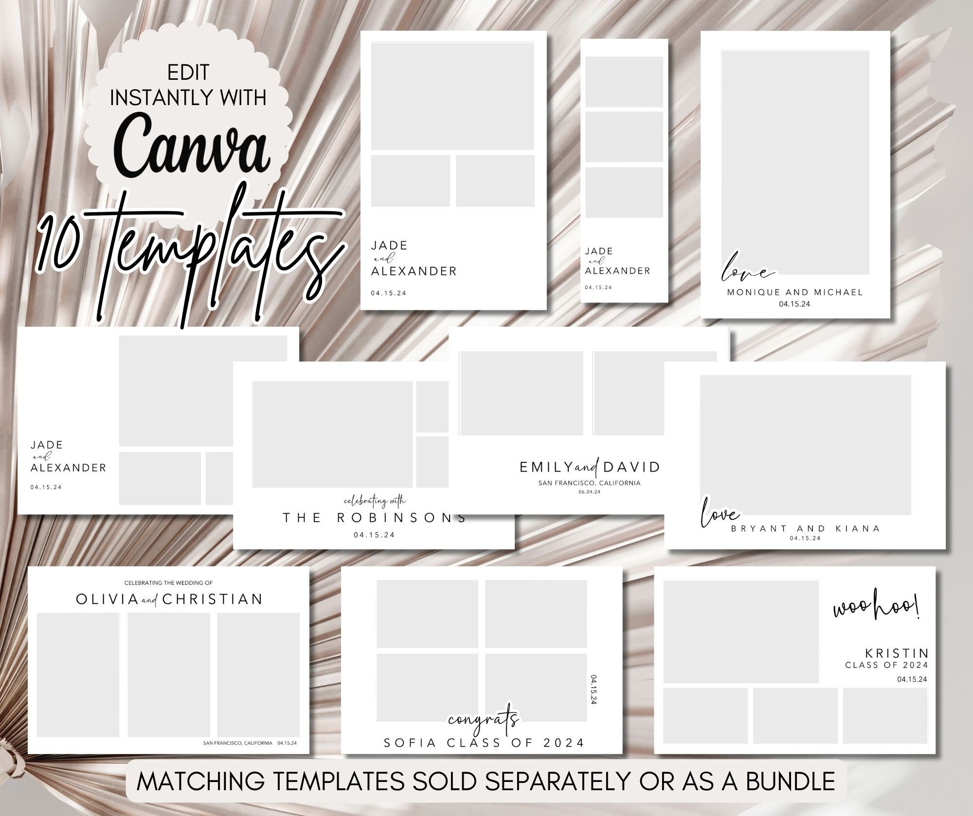 Minimalist Photo Booth Template Modern Wedding Simple Design Graduation ...