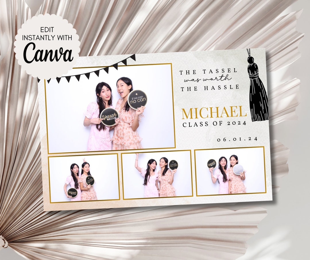 Graduation Photo Booth Template Congrats Class of 2024 Editable Prom ...