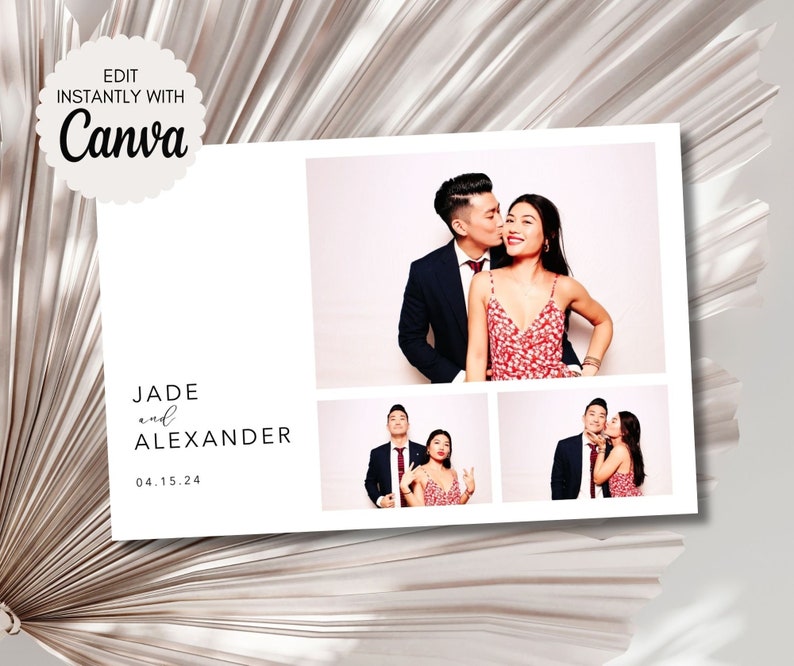 Minimalist Photo Booth Template Modern Wedding Simple Design Graduation ...