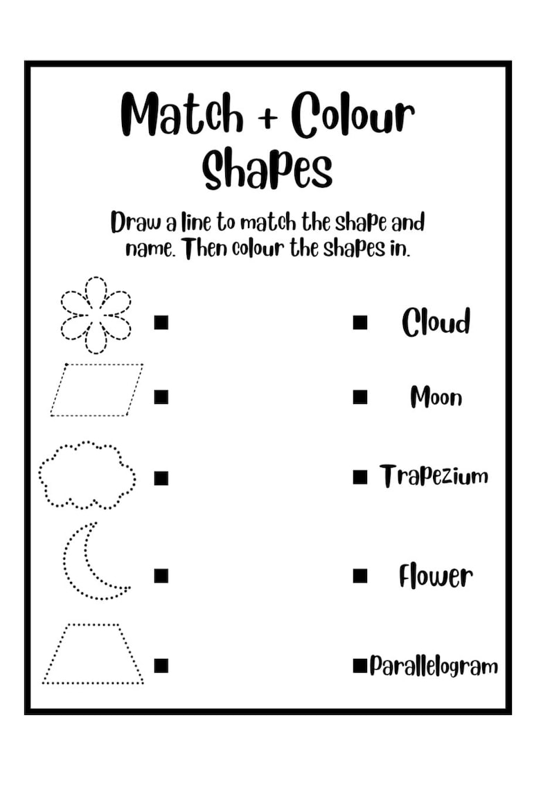 Printable Shape Tracing + Coloring Book for Kids | Preschool ...