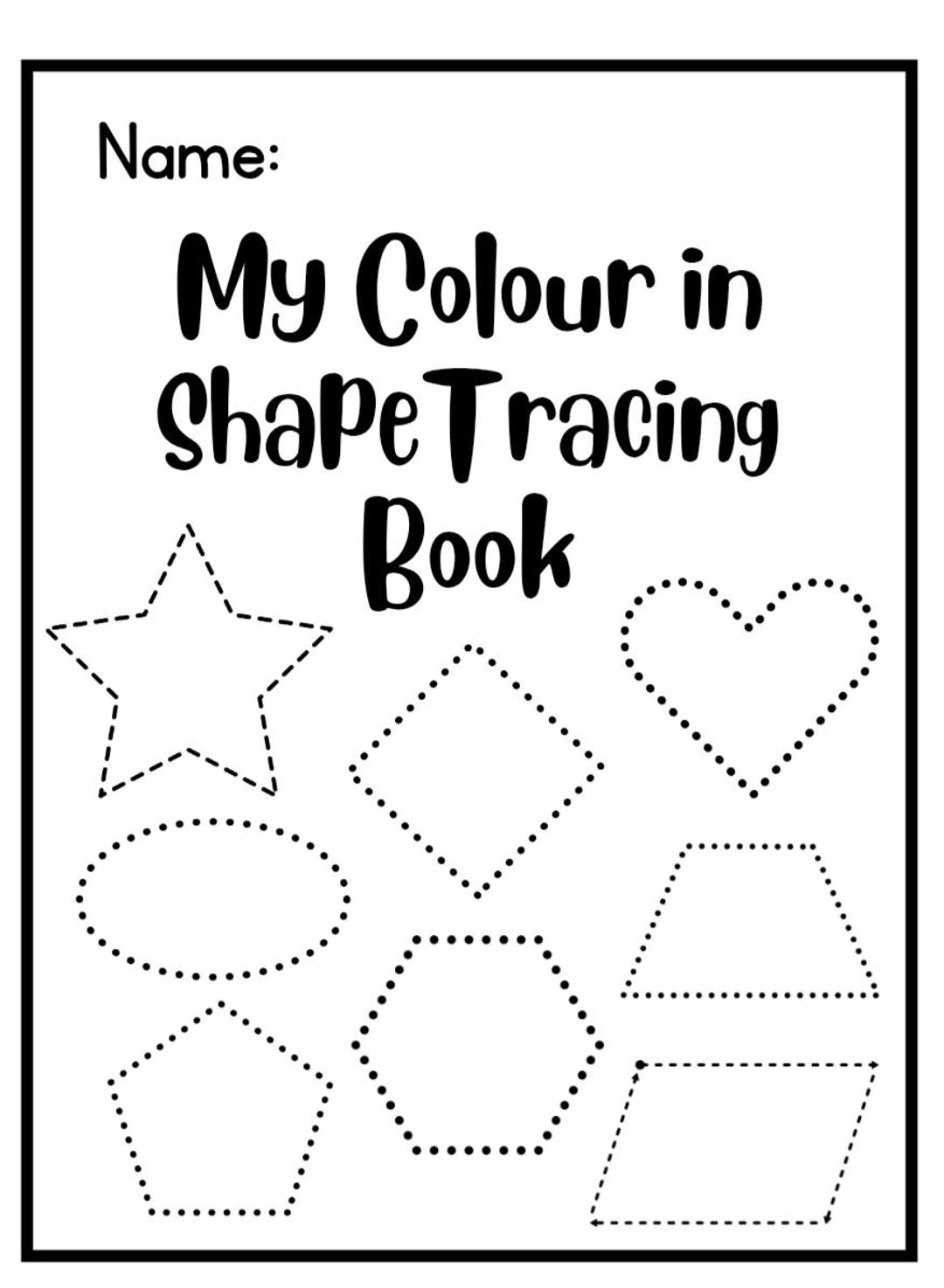 Printable Shape Tracing + Colouring Book for Kids | Preschool ...