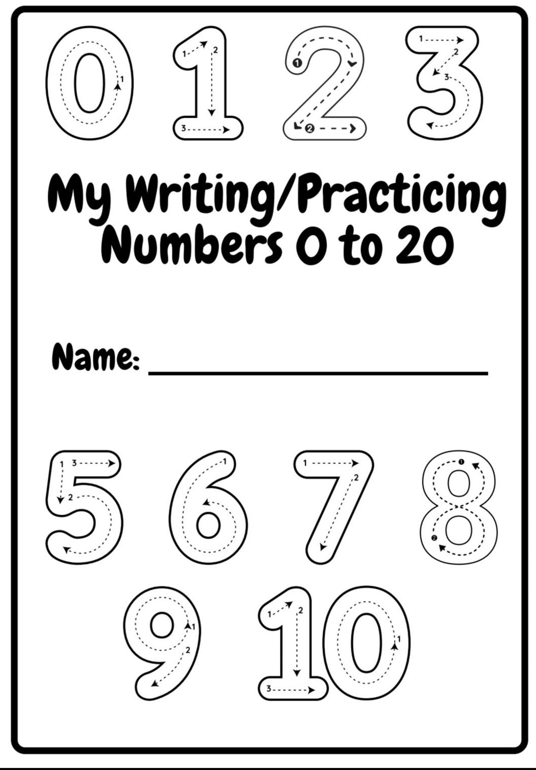 Tracing Numbers 0-20 Workbook | Preschool Printable | Kids Number ...