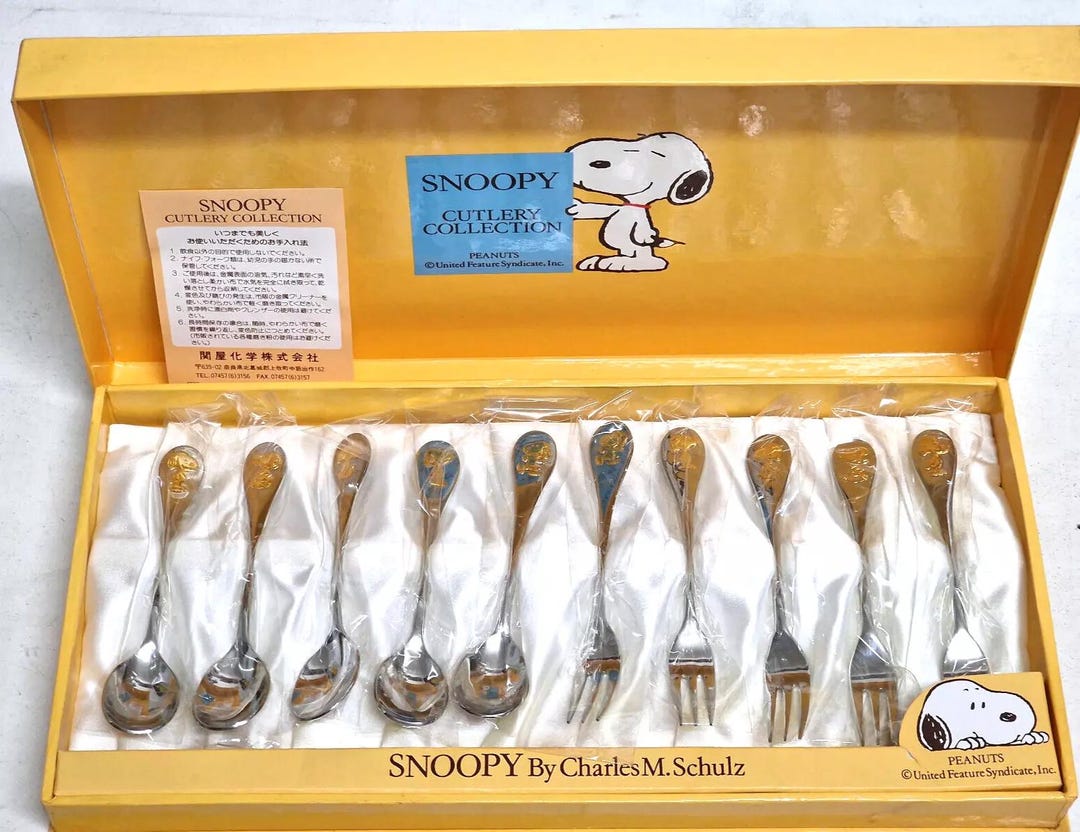 SNOOPY Spoon & Fork 10-piece Set - Etsy
