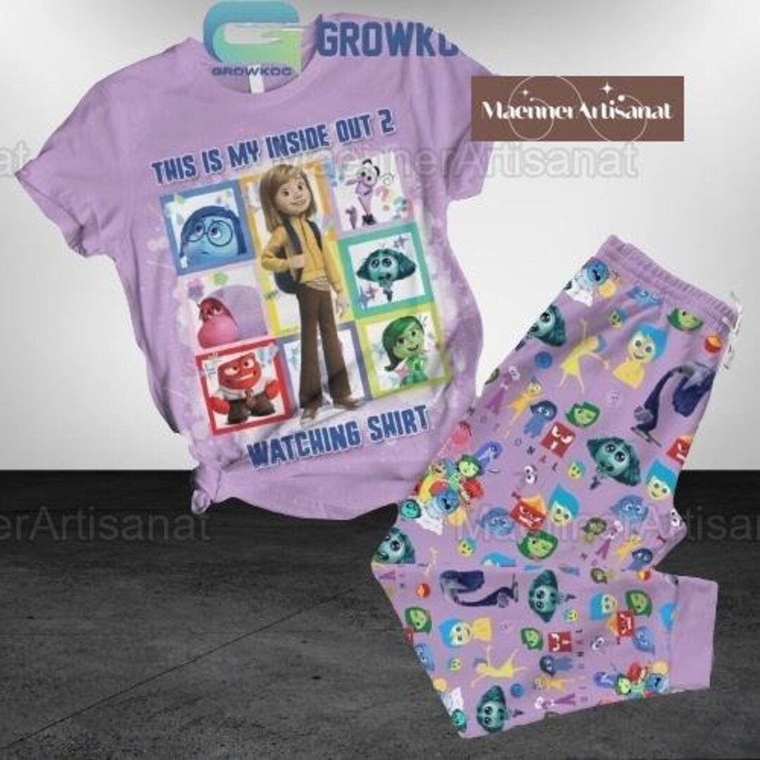 Disney Inside Out 2 This is My Watching Shirt Pajamas Set, Disney ...