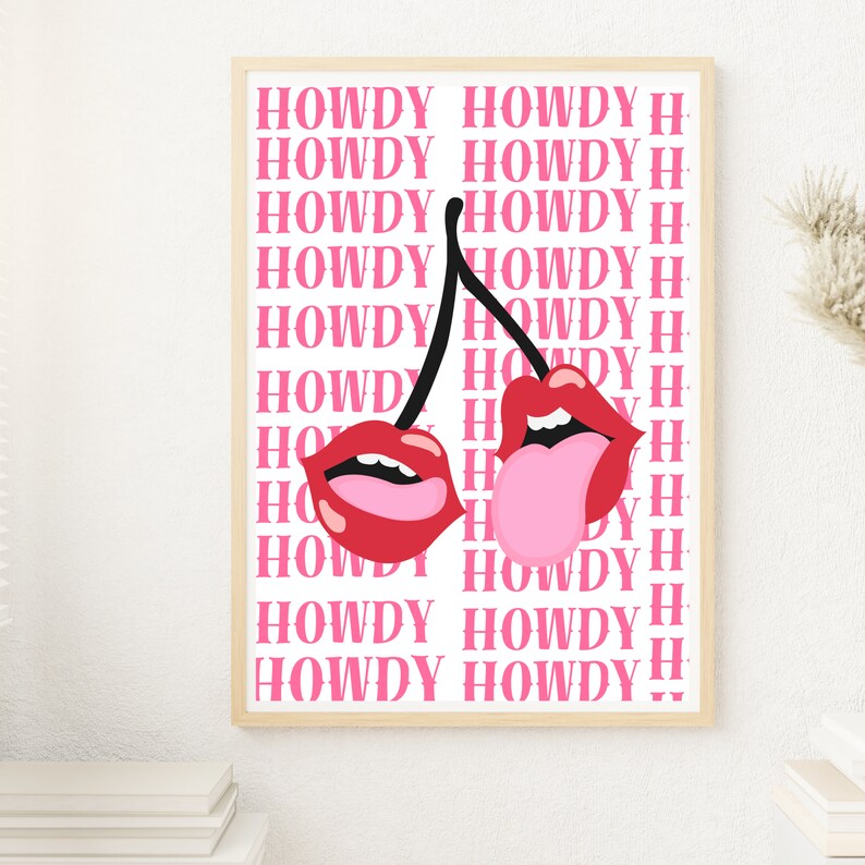 Hot Pink Aesthetic Print Preppy Room Accessories Pink Coquette Art ...