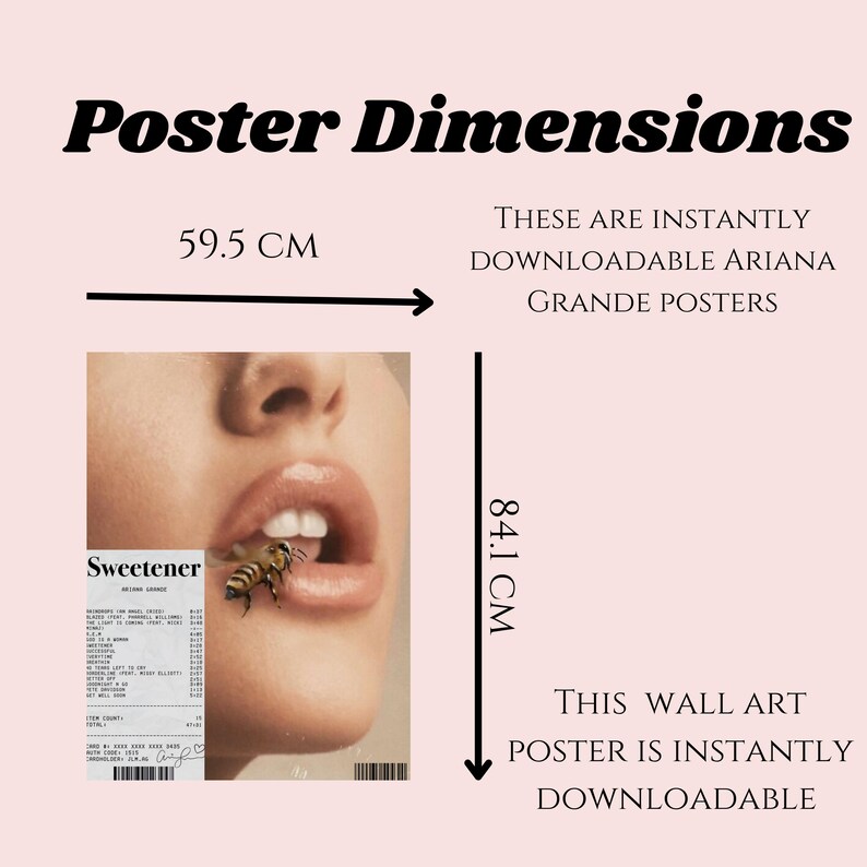 Ariana Grande Sweetener Album Poster | Ariana Grande Poster | Sweetener ...