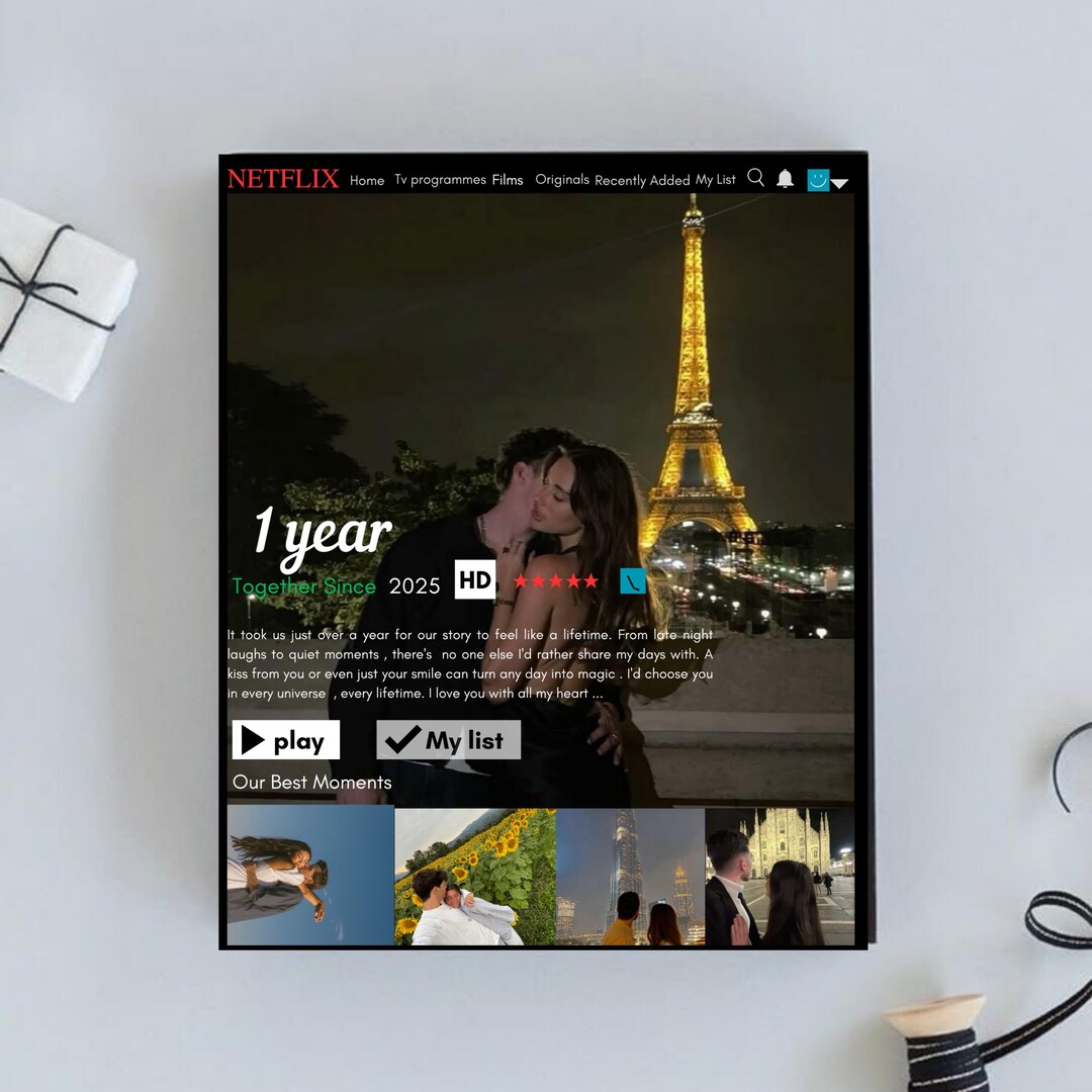 Custom Netflix Couple Poster, Anniversary Gift (digital Template) - Etsy