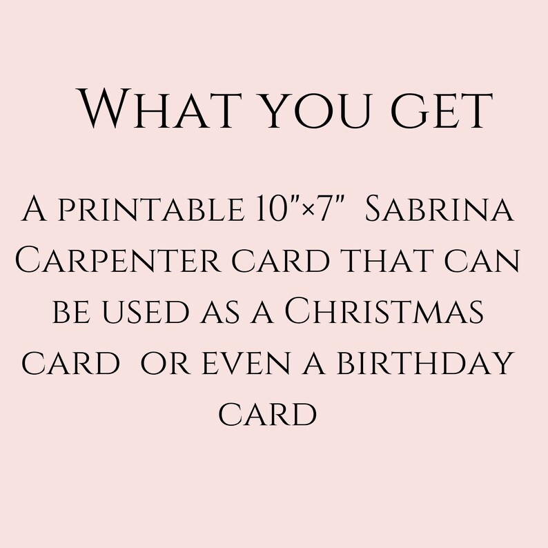 Sabrina Carpenter Birthday Card Sabrina Carpenter Christmas Card Short ...