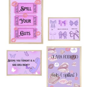 Olivia Rodrigo GUTS Album Poster Bundle | Set of 4 Olivia Rodrigo Wall ...