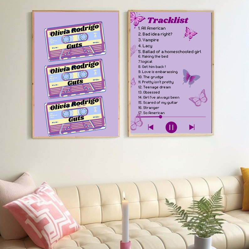 Olivia Rodrigo GUTS Album Poster Bundle | Set of 6 Olivia Rodrigo Wall ...