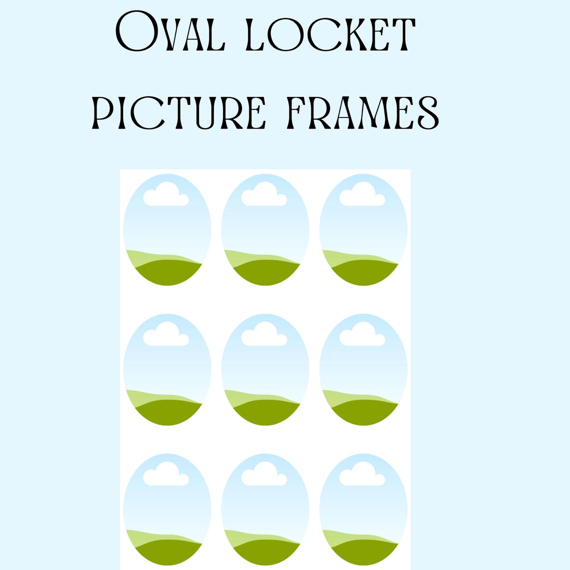 Locket Photo Template,locket Size Photos, Oval Locket Template , Heart ...
