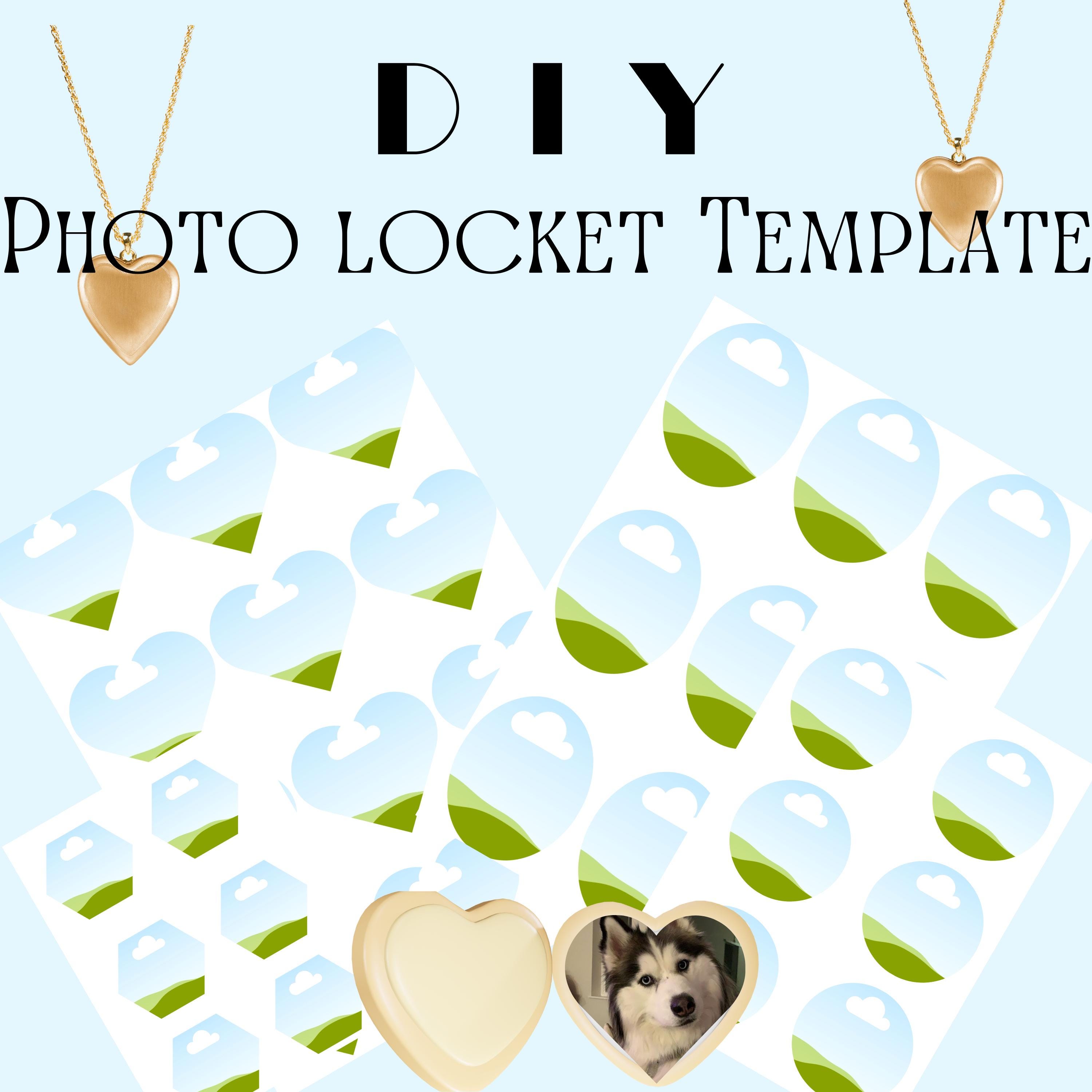 Locket Photo Template,locket Size Photos, Oval Locket Template , Heart ...