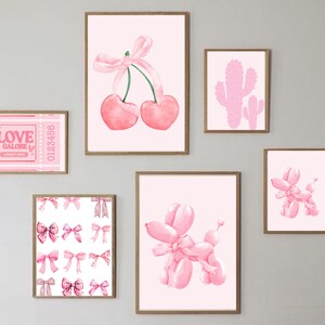 Pink Coquette Wall Art Bundle Pink Preppy Wall Art Bundle Pink Disco ...