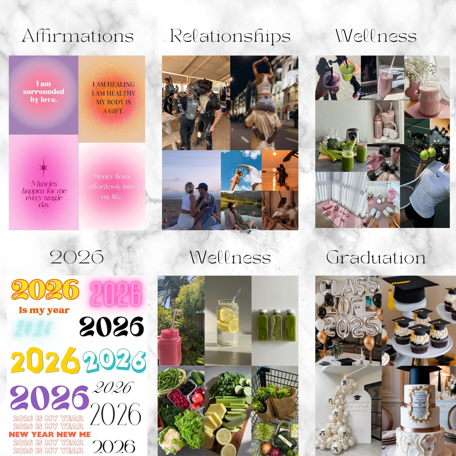 2026 Vision Board Kit Printable Aesthetic Vision Board Images 2026 ...