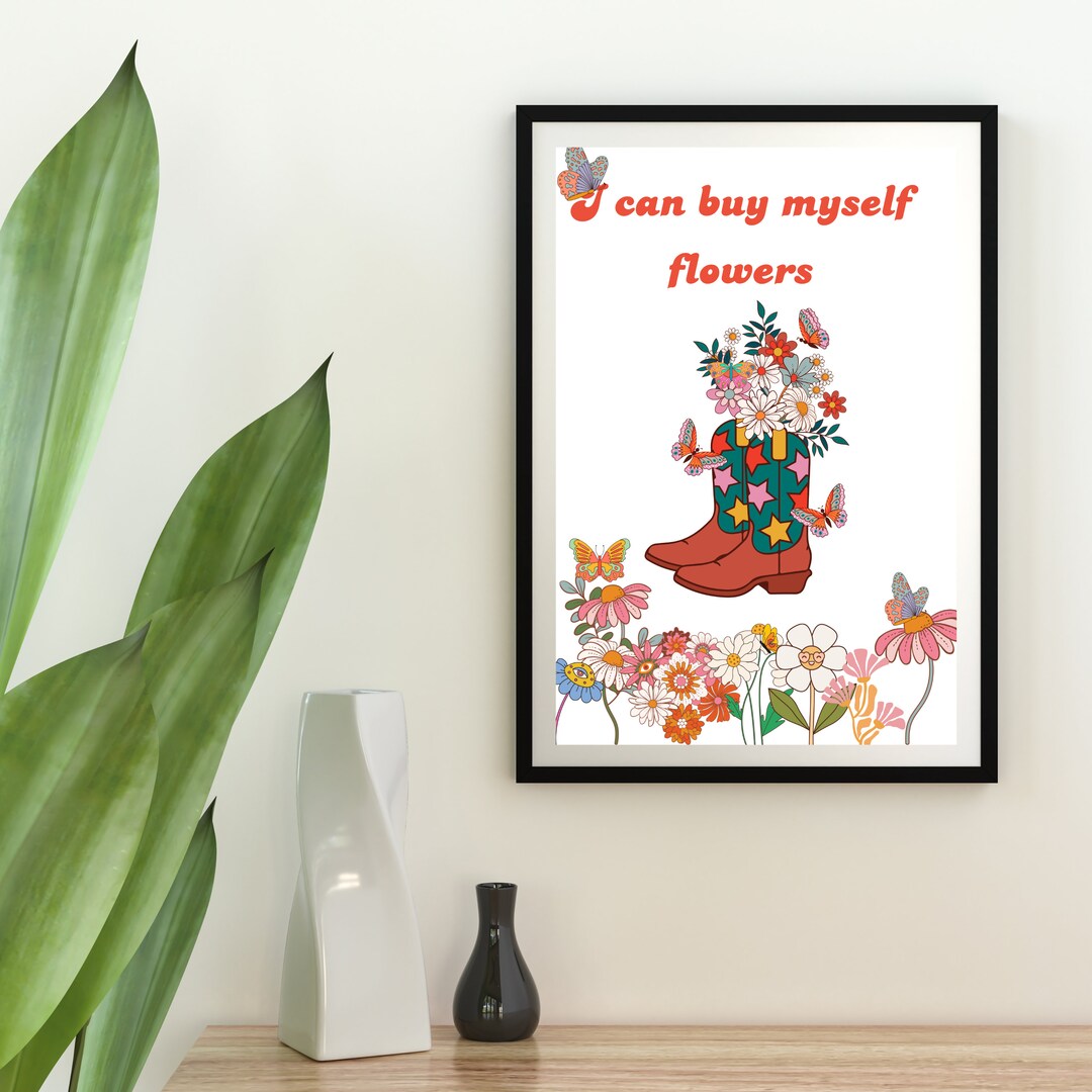 Miley Cyrus Poster Miley Cyrus Fan Art I Can Buy Myself Flowers Poster ...