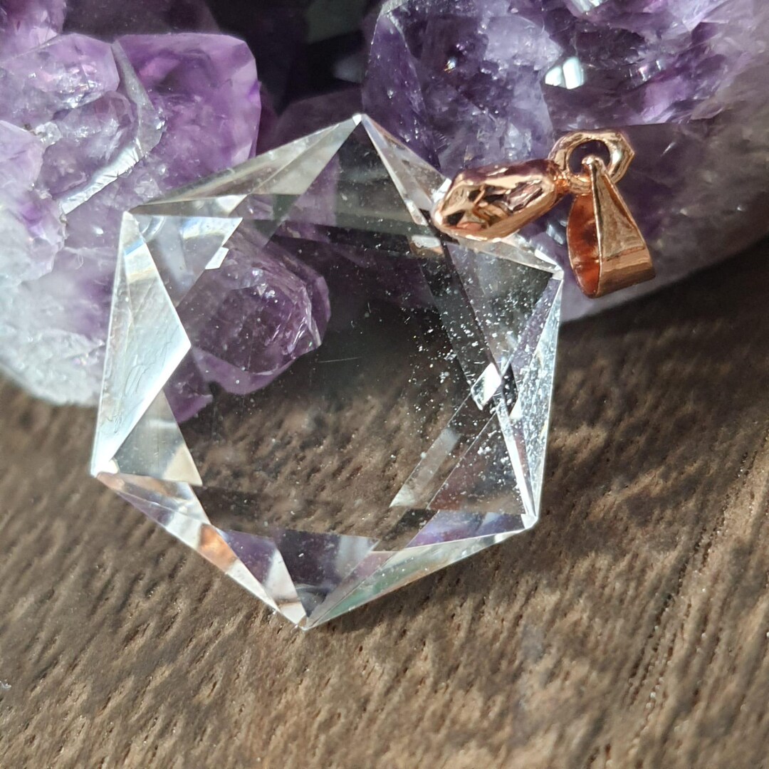 Clear Quartz Star of David Pendant With Silver 925 Chain, Birthday Gift ...