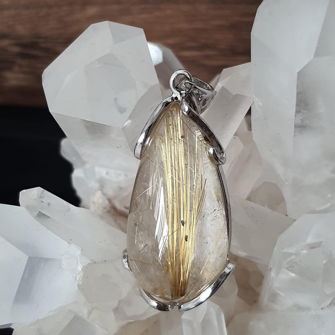 Golden Rutilated Quartz Pendant, Designer Pendant, Relationship Pendant ...