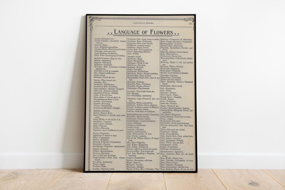 Language of Flowers Poster Wall Art, Home Poster, Vintage Wall Decor ...