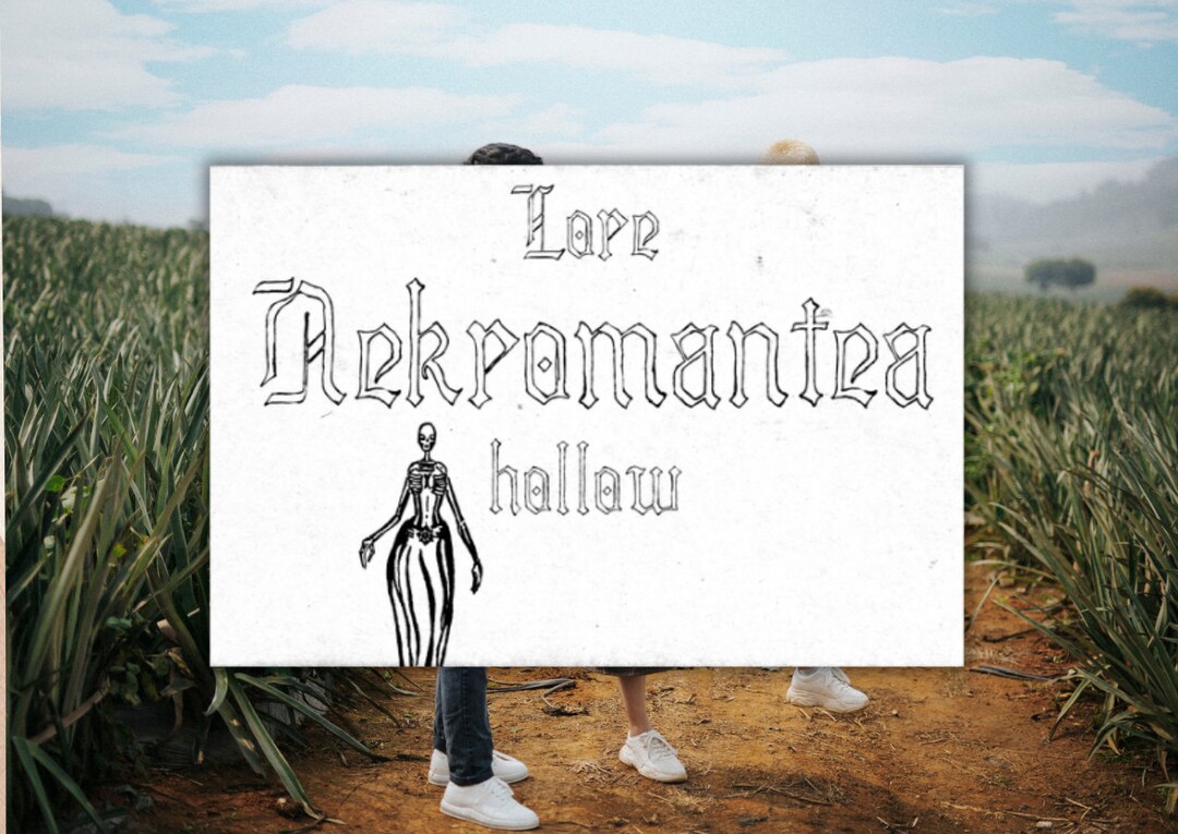 Lore Nekromantea Hollow Handwritten Logo Font, Modern Logo Font, Cricut ...